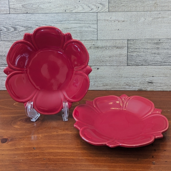 Pier 1 | Dining | Pier Imports Set Of 2 Red Petal Plates | Poshmark